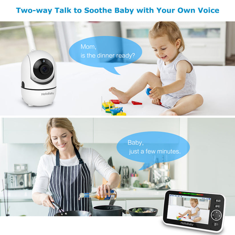 HelloBaby 5" Video Baby Monitor with 1 Camera HB6550