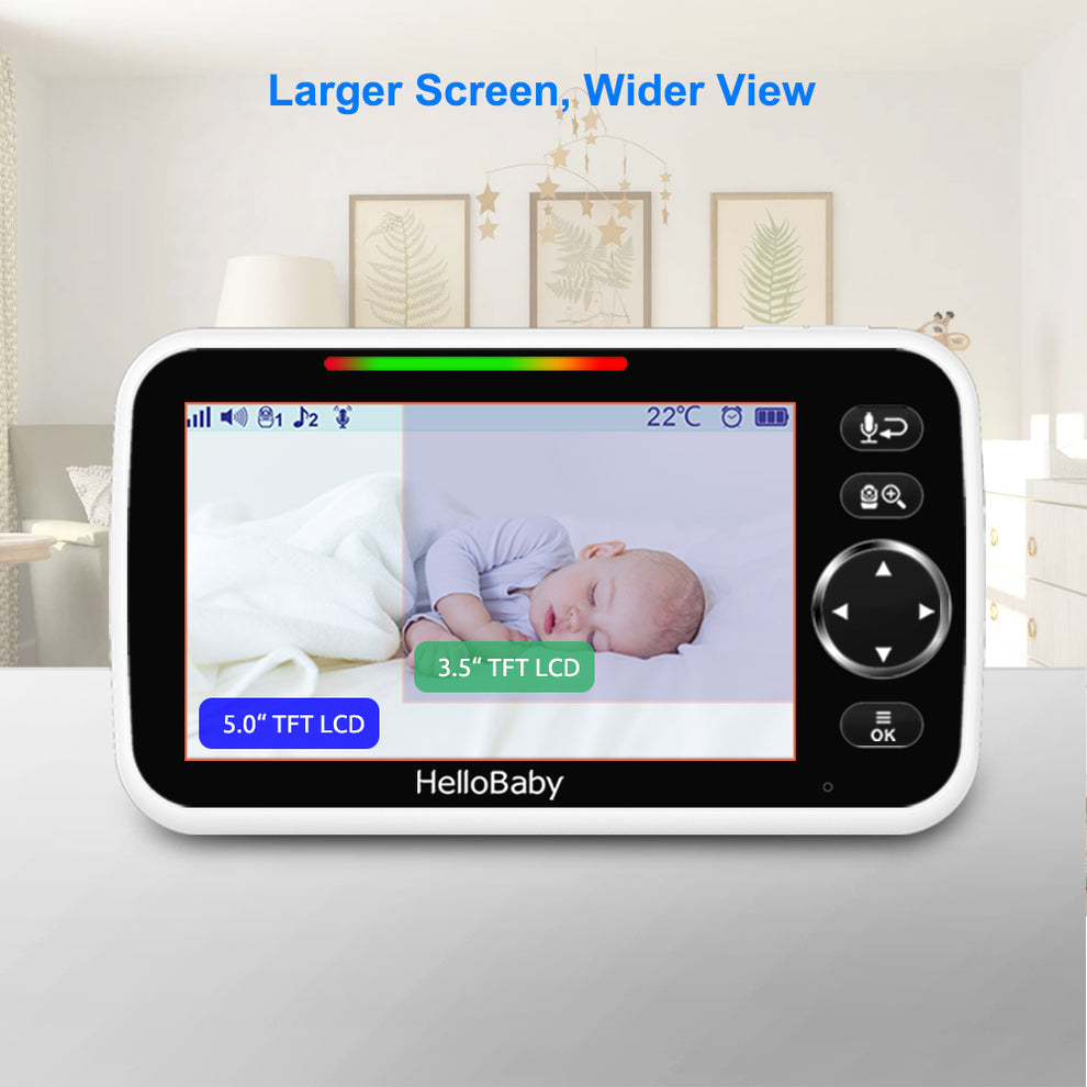 HelloBaby 5" Video Baby Monitor with 1 Camera HB6550